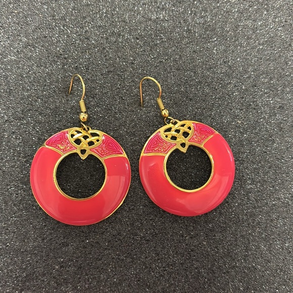 Edgar Berebi | Jewelry | Vintage 98s Berebi Pink Enamel Dangle Pierced ...